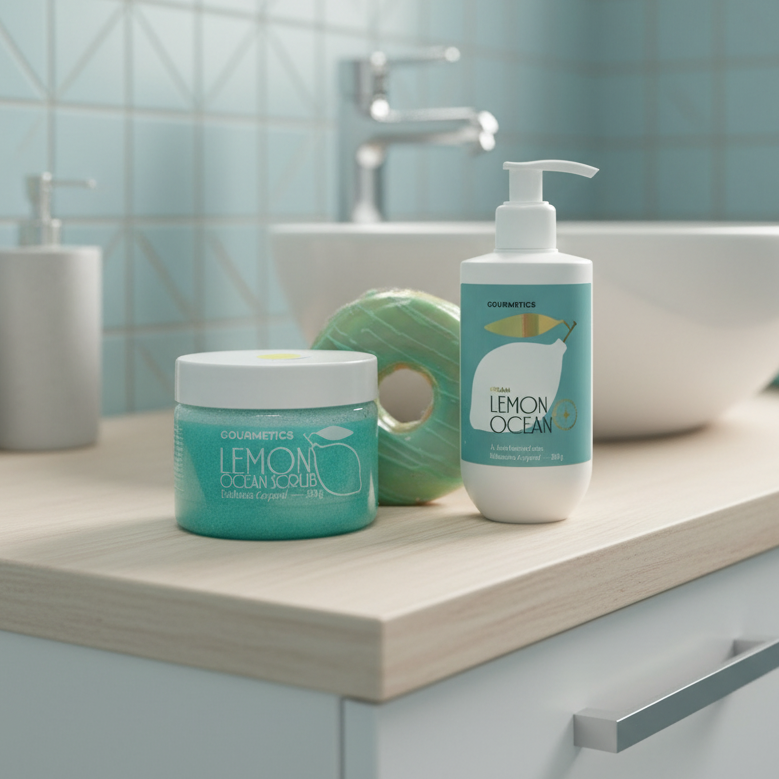 Lemon Ocean Donut + Lemon Ocean Cream + Scrub – Gourmetics
